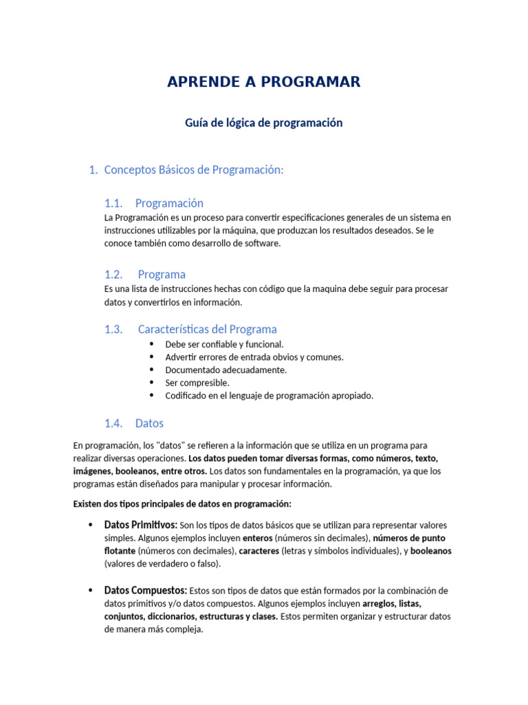 Guia Aprende A Programar | PDF
