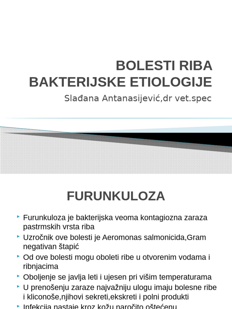 Bolesti Riba Bakterijske Etiologije | PDF