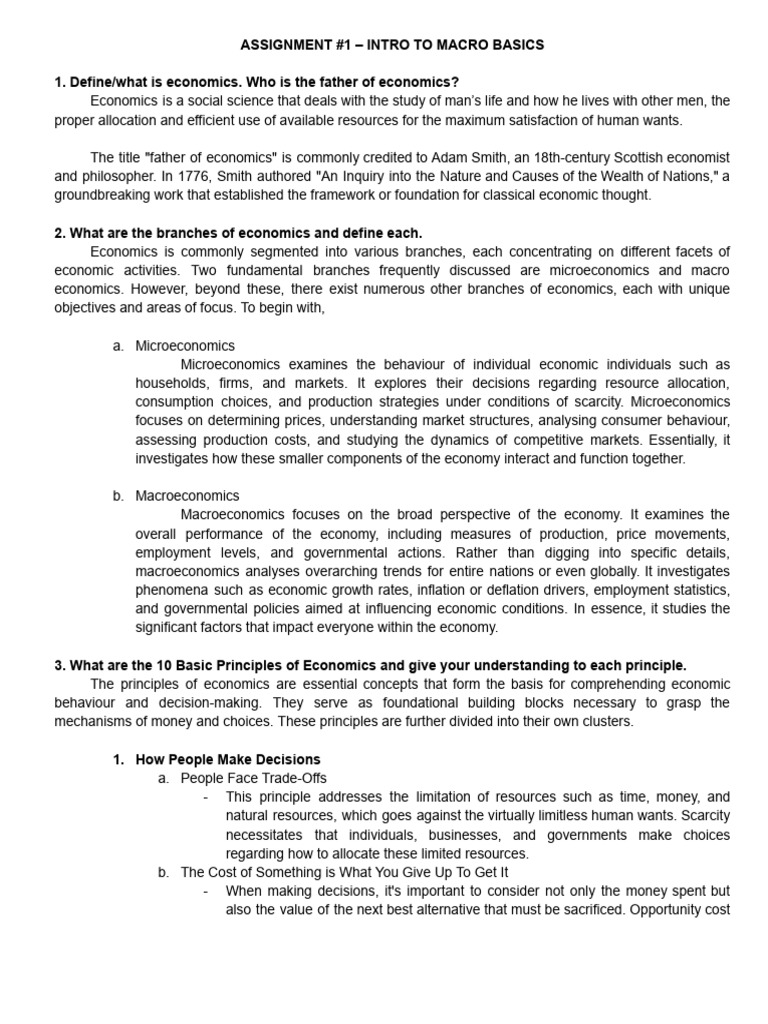 ECON 122 Assignments | PDF