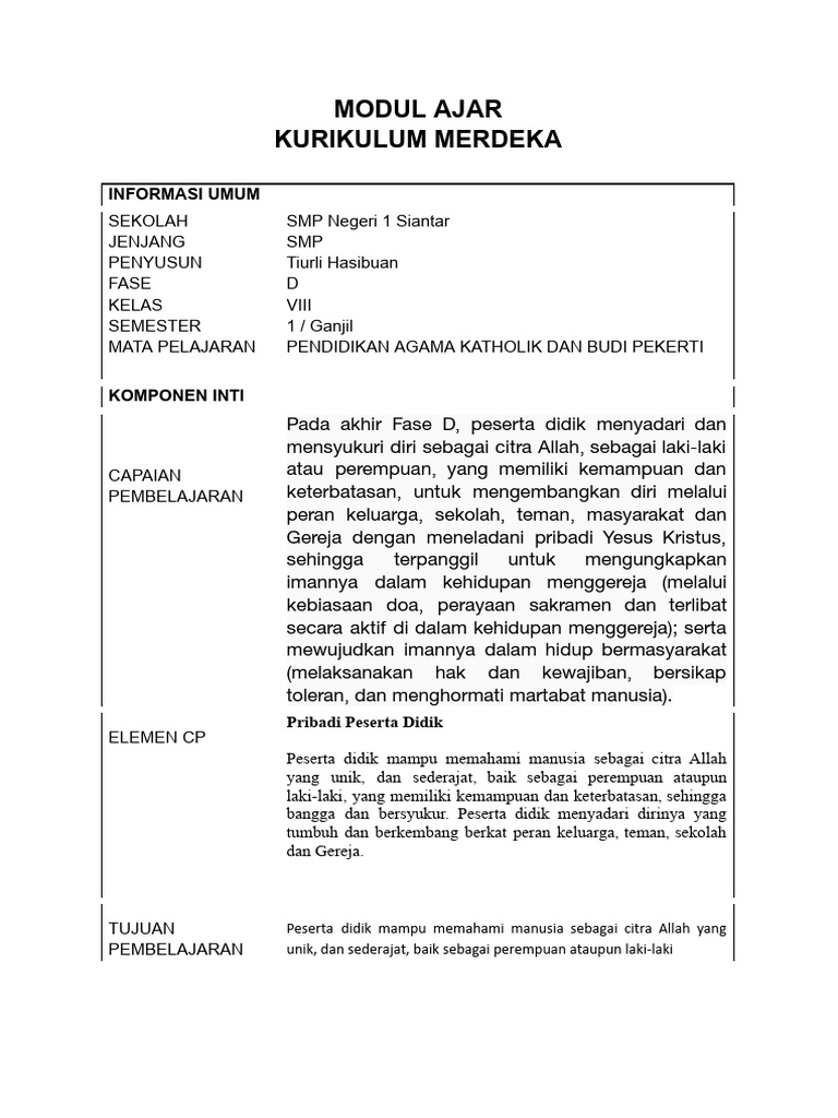 Modul Ajar 1 | PDF