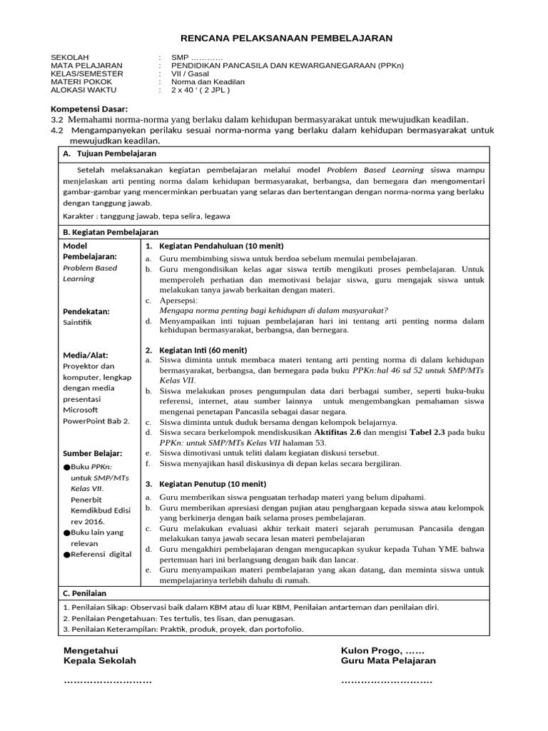 7. RPP bab 2 Pertemuan 3 | PDF