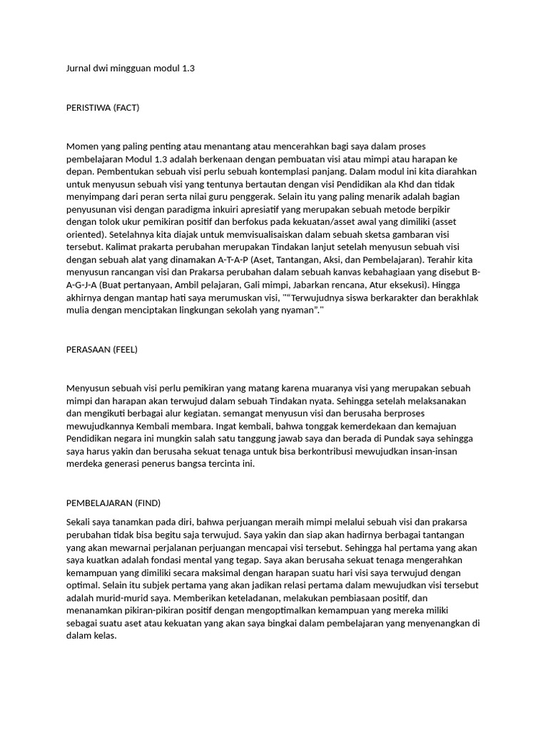 Jurnal Dwi Mingguan Modul 1.3 | PDF