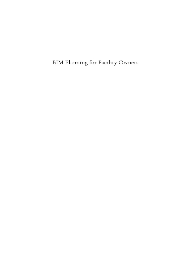 BIM Planning For Facility Owners | PDF