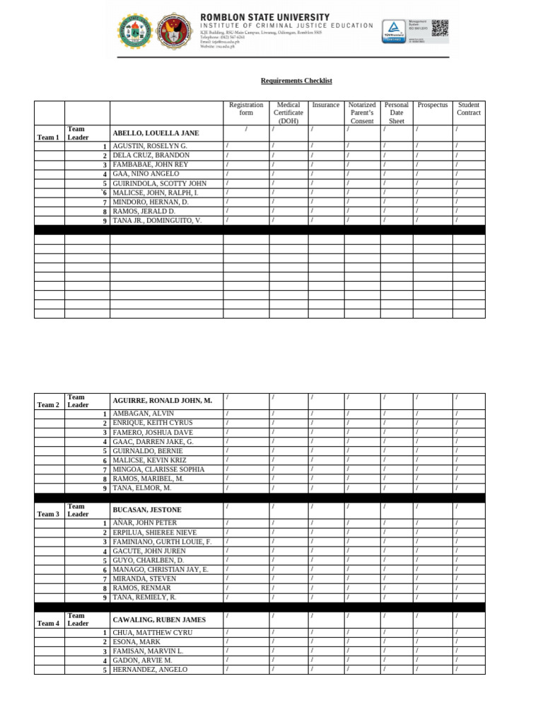 OJT CRIMINOLOGY Requirements-Checklist | PDF