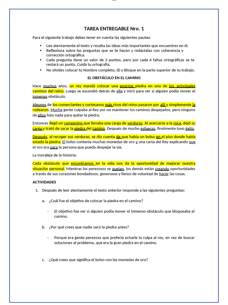 Lenguaje y Comunicacion Entregable 01 Senati Primer Semestre | PDF
