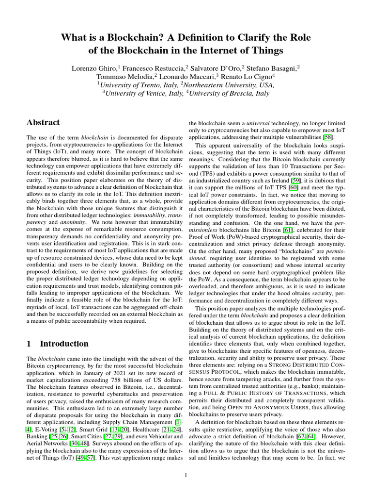 What Is A Blockchain? A Definition To Clarify The Role of The ...