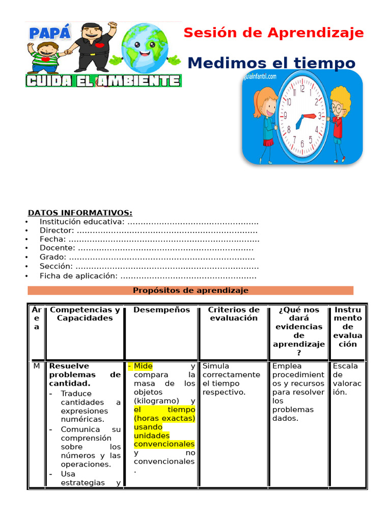 3° Sesión Día 4 Mat Medimos El Tiempo Unidad 4 Semana 3 | PDF