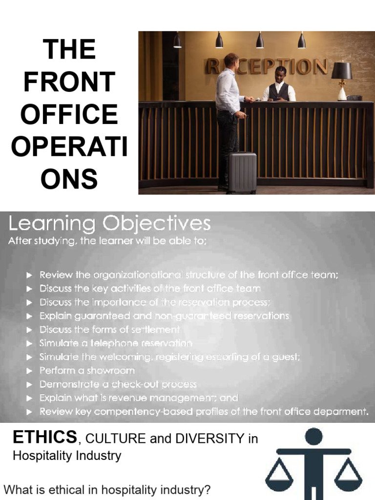 The Front Office Operations | PDF