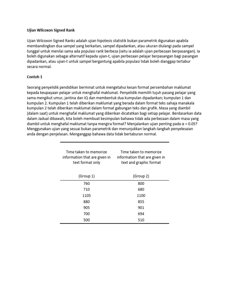 11 - Ujian Wilcoxon Signed Rank | PDF