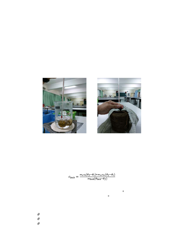 Experiment 2 Copper Calorimeter To Determine Specific Heat Capacity of ...