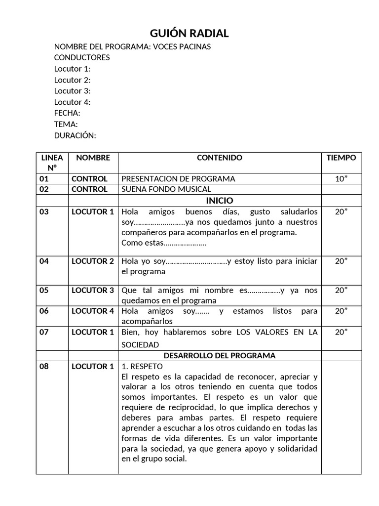 Guion Radial para Alumnos 02 | PDF