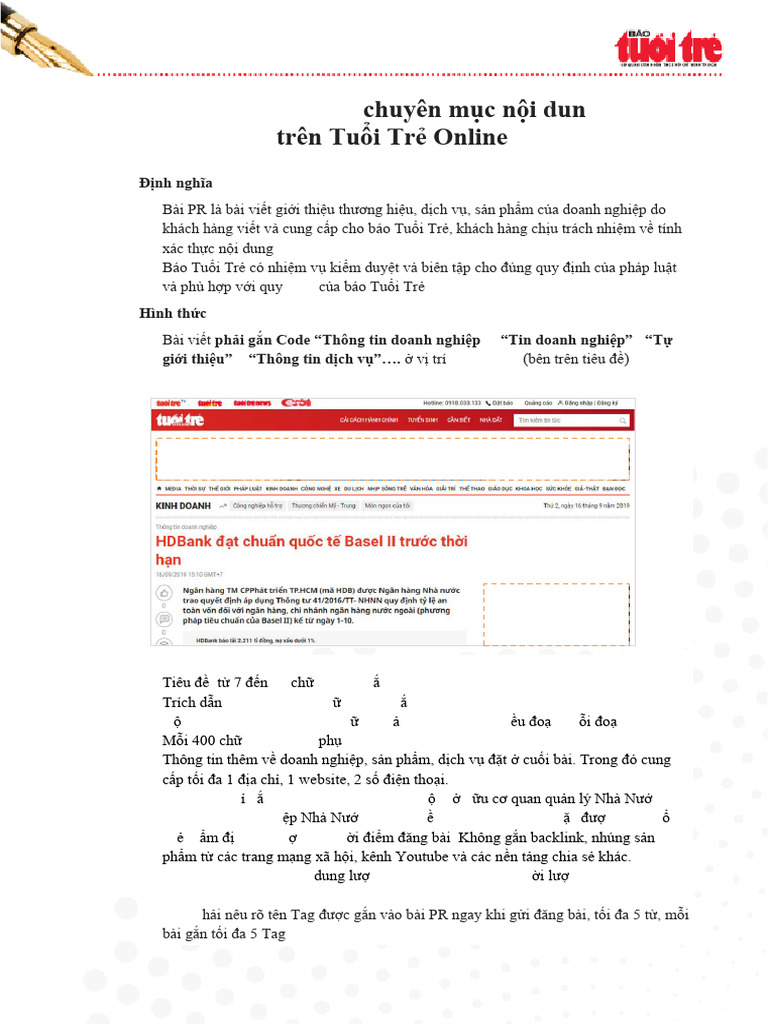 Tieu Chi Bai PR Bao Tuoi Tre 2022 | PDF