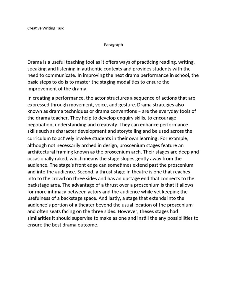 Creative Writing Task | PDF