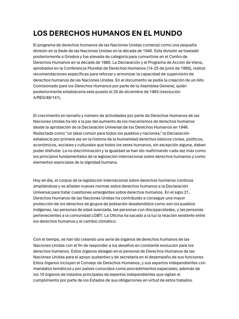 Los Derechos Humanos en El Mundo | PDF