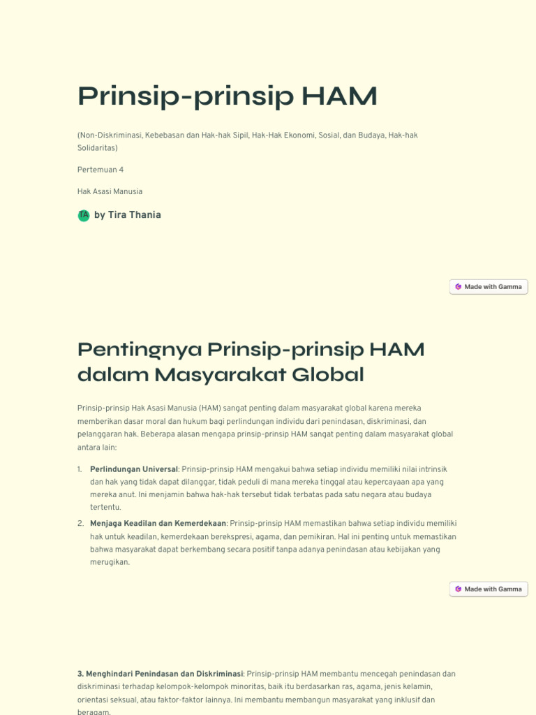Pertemuan 4 Prinsip-prinsip-HAM | PDF | Politik | Ilmu Sosial