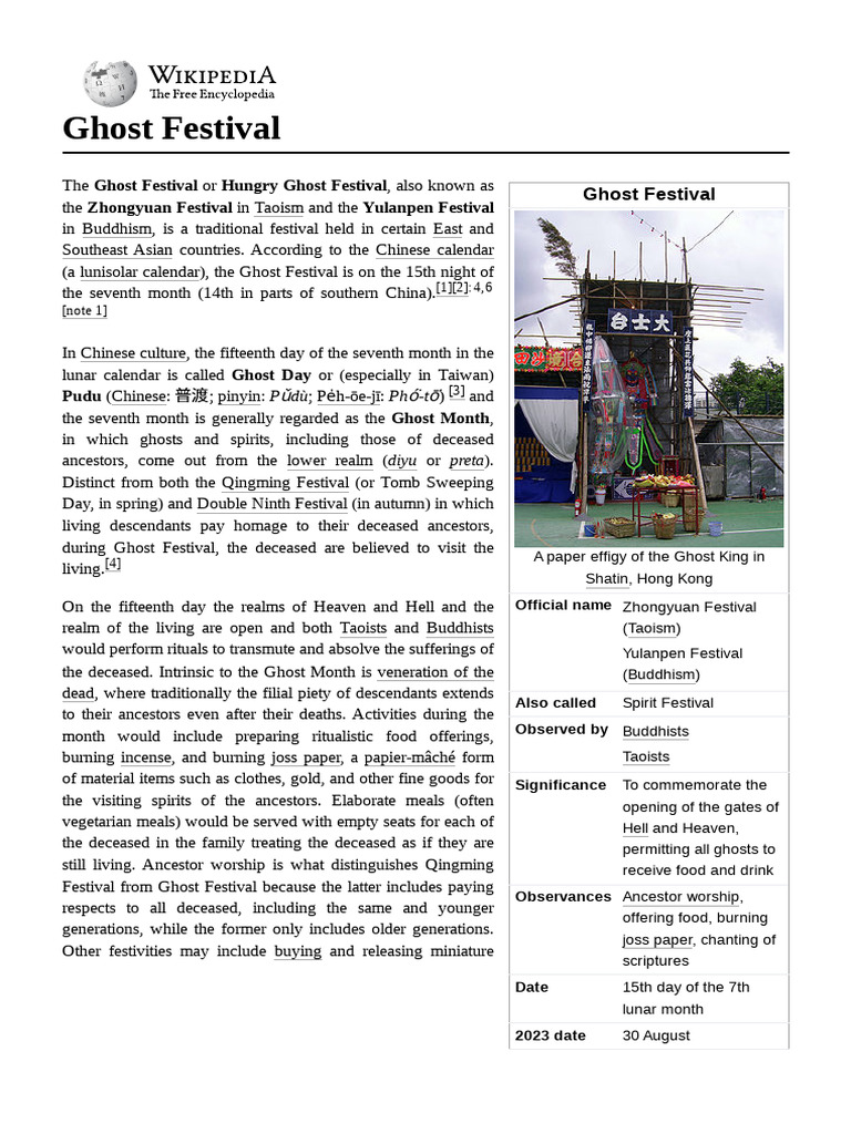 Ghost Festival | PDF