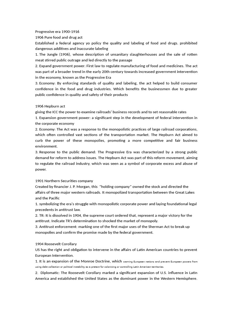 Progressive Era 1900 | PDF