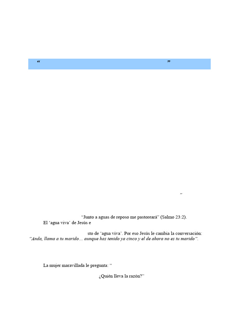 Dom 3A Cuar 15 Mar 20 Samaritana Diálogo | PDF