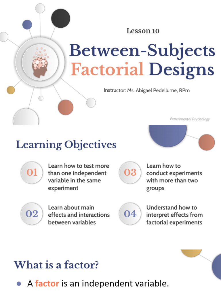 Lesson 10 - Between-Subjects Factorial Designs | PDF
