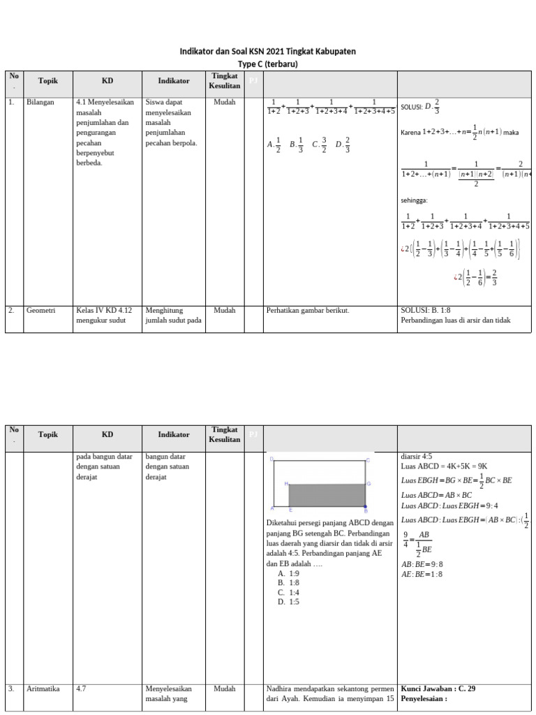 Soal Type C MTK Review | PDF