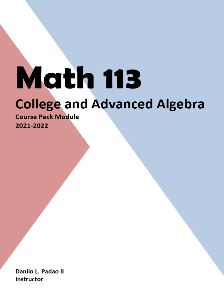 Math 113 Module 1 | PDF