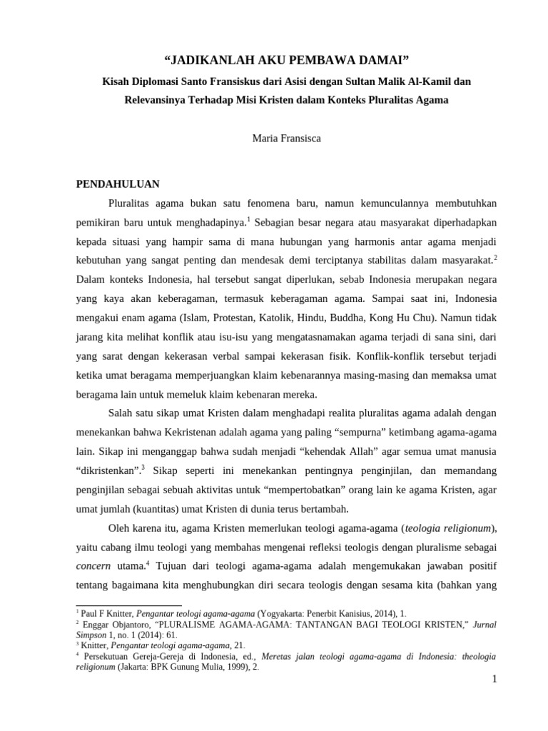 Jadikanlah Aku Pembawa Damai | PDF