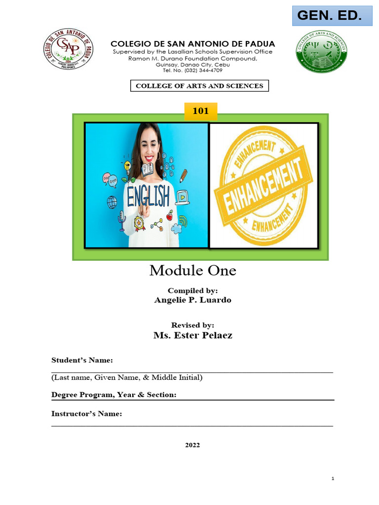 Revised Prelim Module 101 P | PDF | Treasure Island | Noun