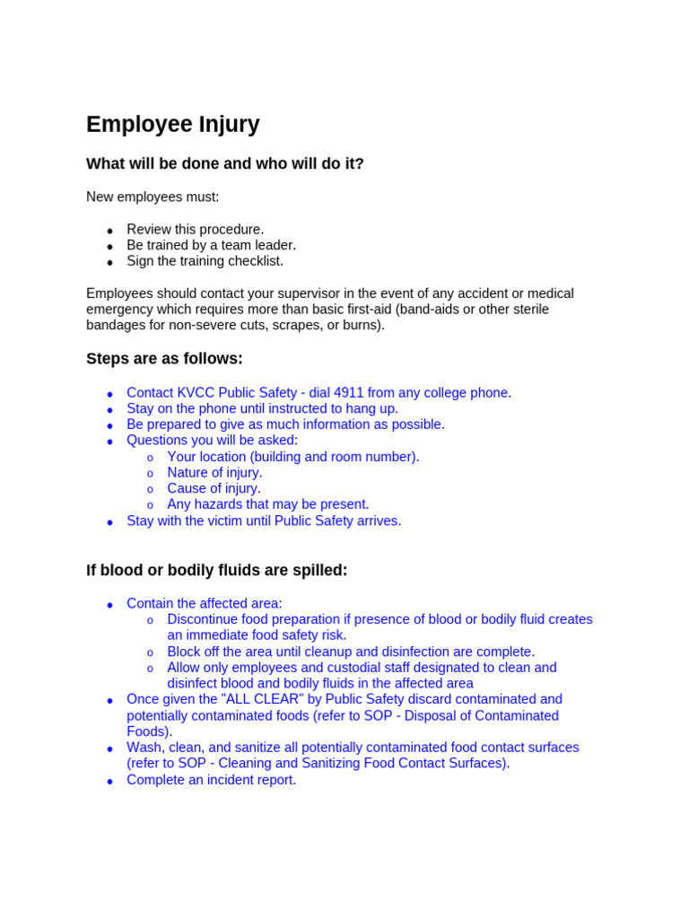 1.4 Employee Injury | PDF