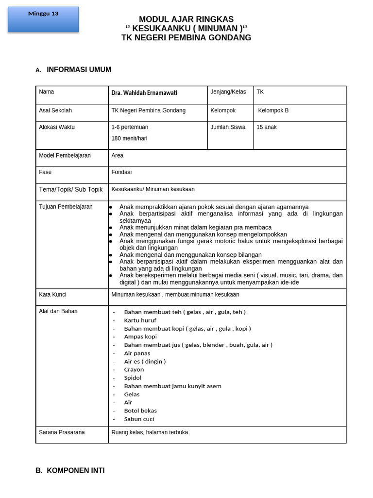 minggu 13 minuman kesukaan + penilaian | PDF