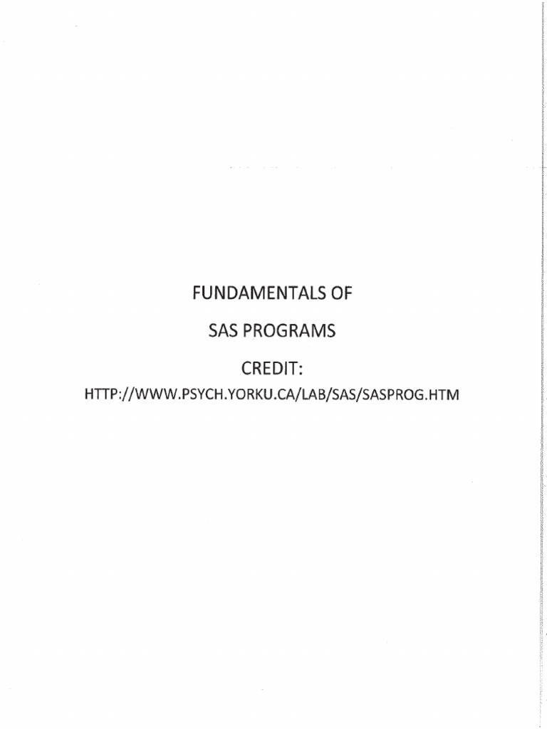 SAS Basics | PDF