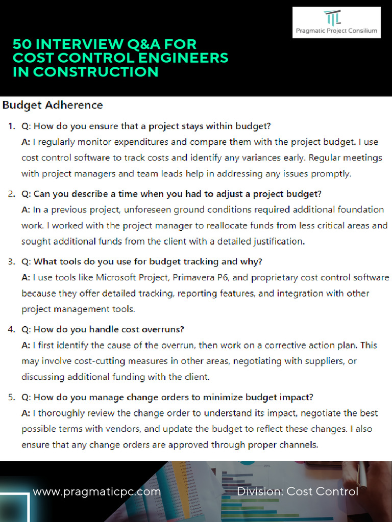 Interview Questions (Cost Control) | PDF