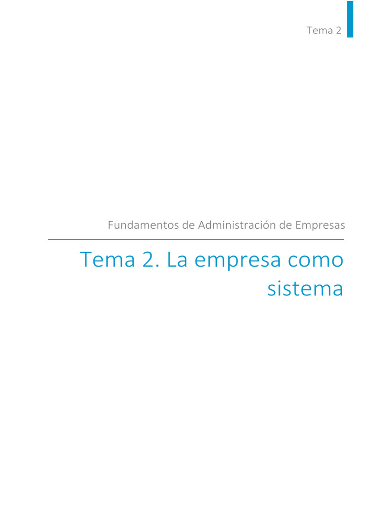 Tema 2 La Empresa Como Sistema | PDF