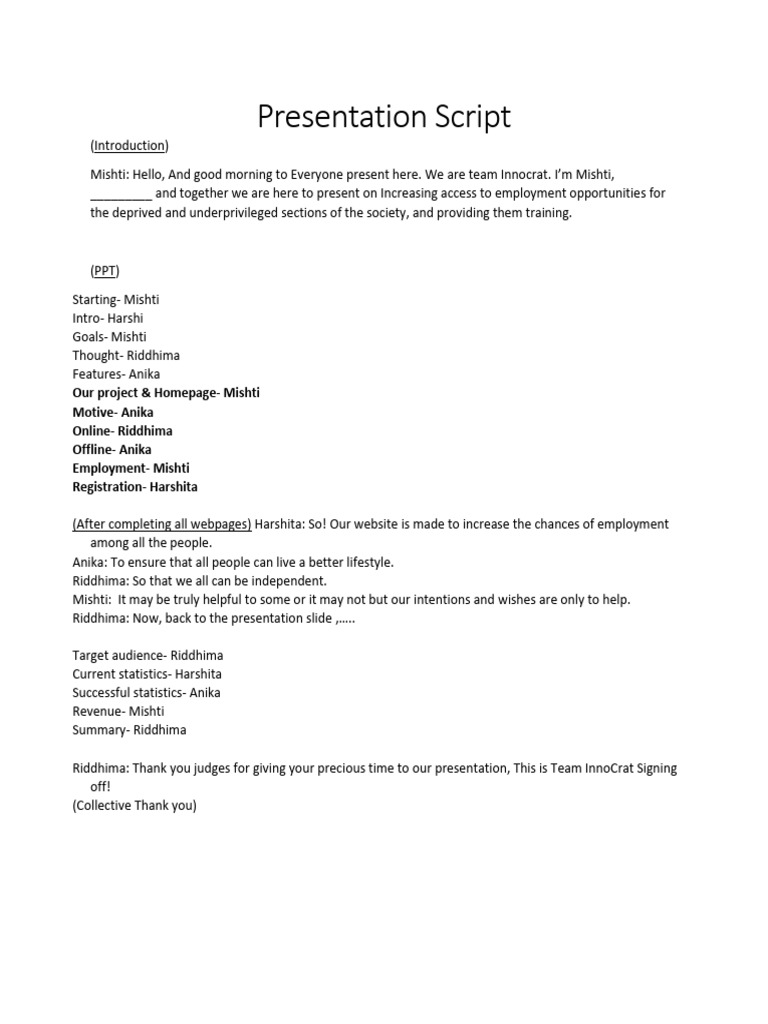 Presentation Script | PDF