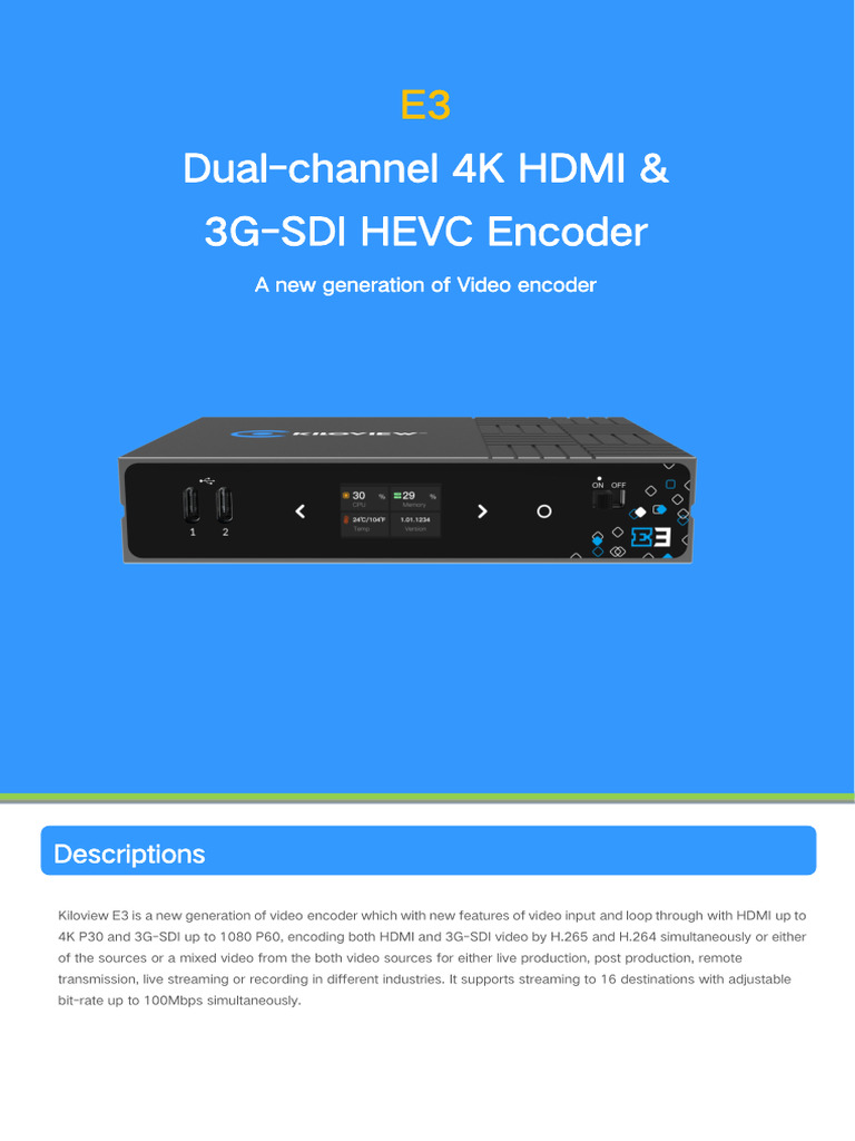 E3 Encoder Datasheet | PDF