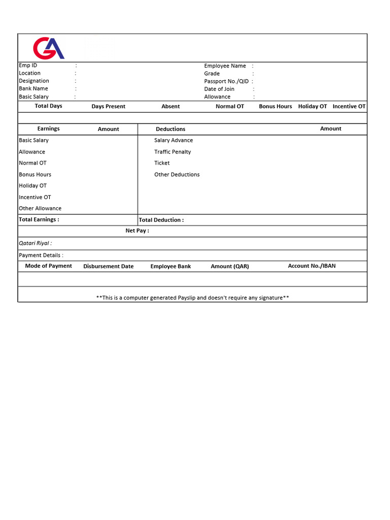Payslip Format-1 | PDF