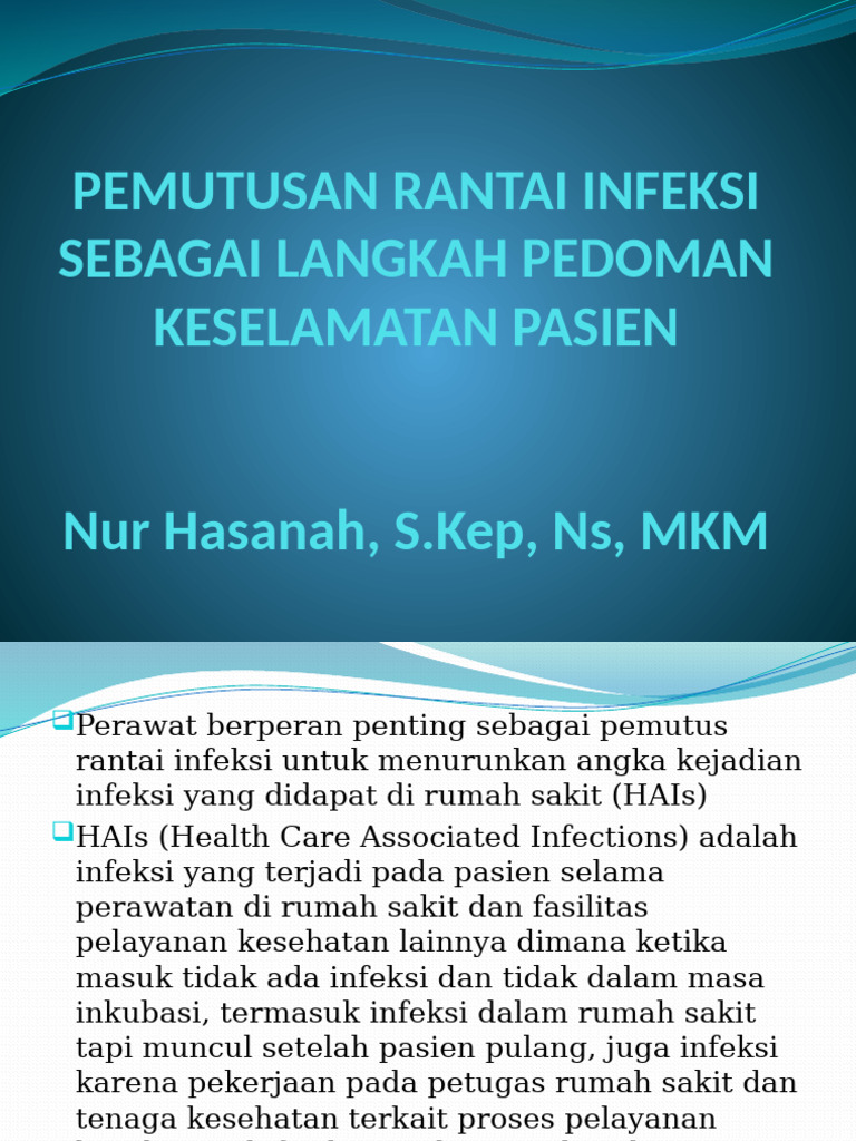 Memutus Rantai Penularran Infeksi 11 | PDF