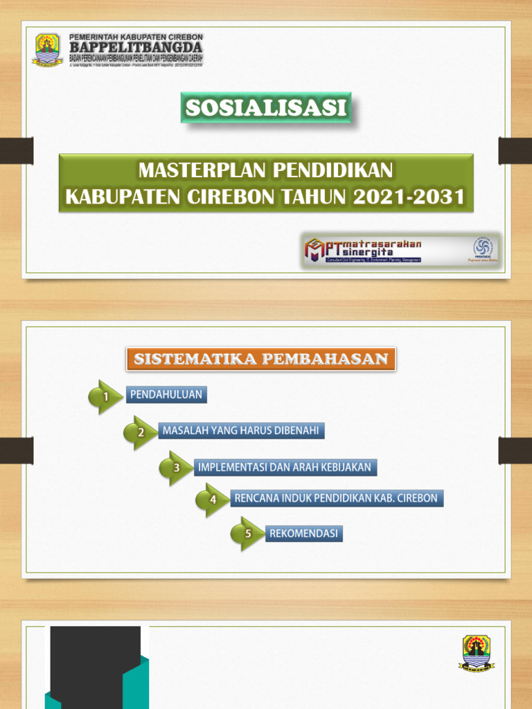 Materi Sosialisasi MASTERPLAN PENDIDIKAN Kab Cirebon | PDF