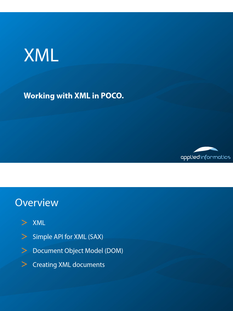 Working With XML in POCO | PDF