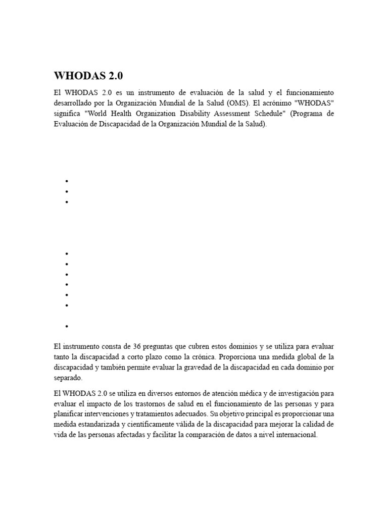 Whodas 2.0 | PDF