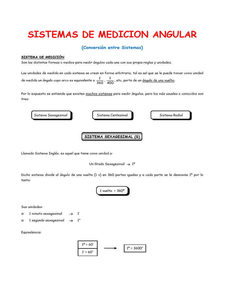 Clase 1 Trigonometria-Sistema de Medicion Angular | PDF