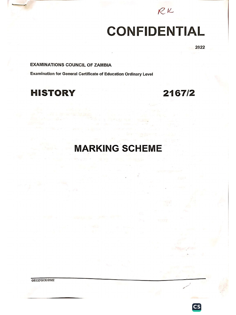 Gce History P. 2 2022 Marking Scheme | PDF