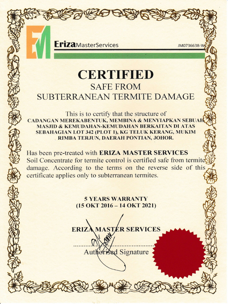 Cert Trandesa Services SDN BHD | PDF