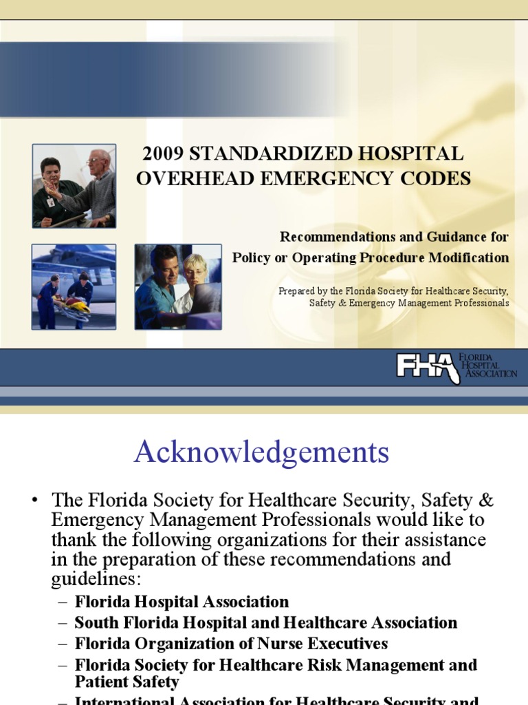 Standardized Emergency Codes for Florida Hospitals | PDF | Emergency ...