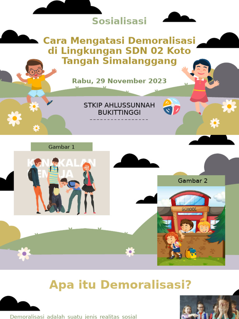 Sosialisasi Demoralisasi SD | PDF