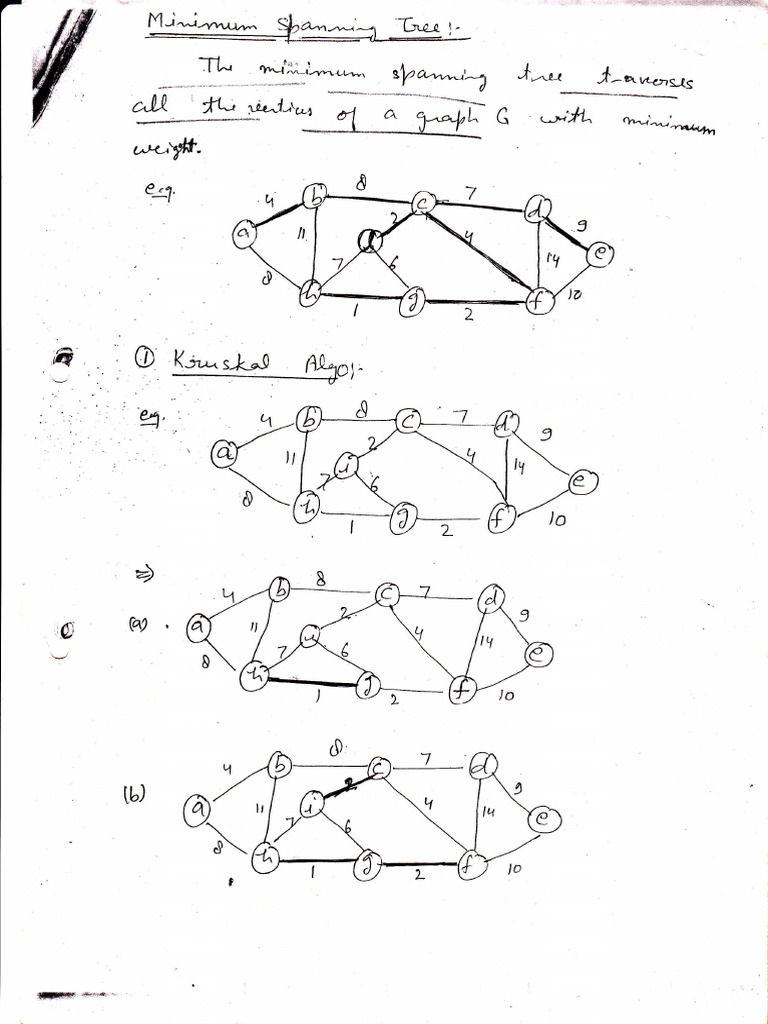 Minimum Spanning Trees (Prims, Kruskal) | PDF