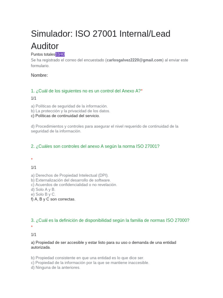 Prueba ISO 27001 | PDF