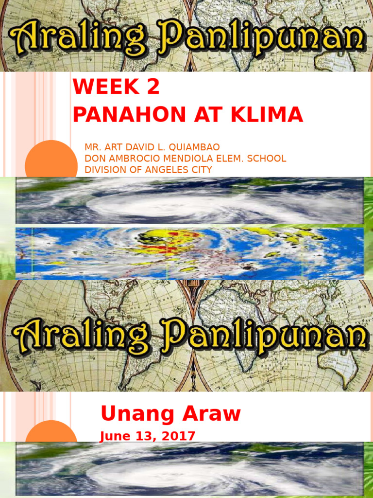 AP q1 w2 d1-5 Panahon at Klima | PDF | Tropical Meteorology | Wellness