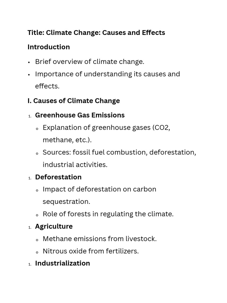 Title Climate Change Causes and Effects | PDF Title Climate Change Causes and Effects | PDF