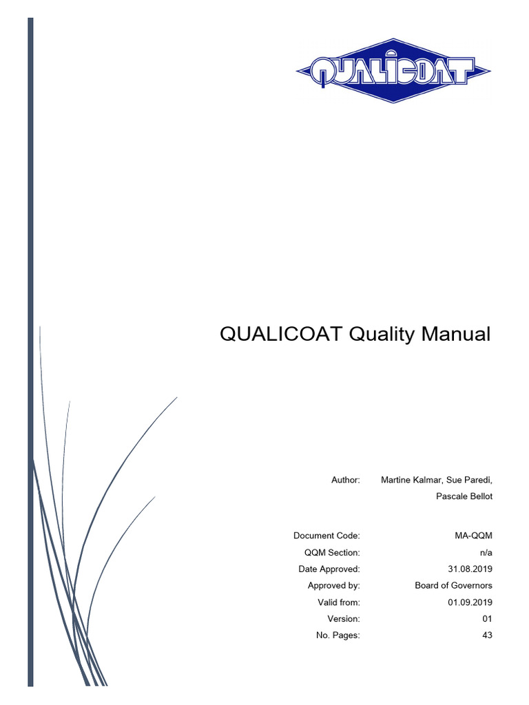 QUALICOAT Quality Manual V01 | PDF