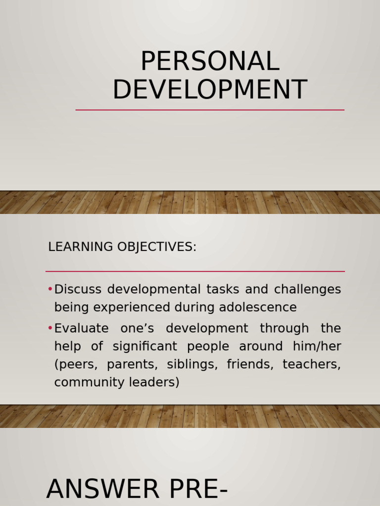 Personal Development Quarter 1 Week 3 | PDF